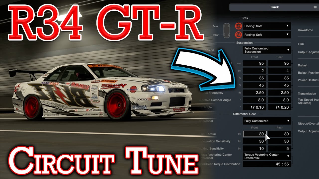 R34 GT-R V-Spec II Track Tune/Set-up | Gran Turismo 7 - YouTube