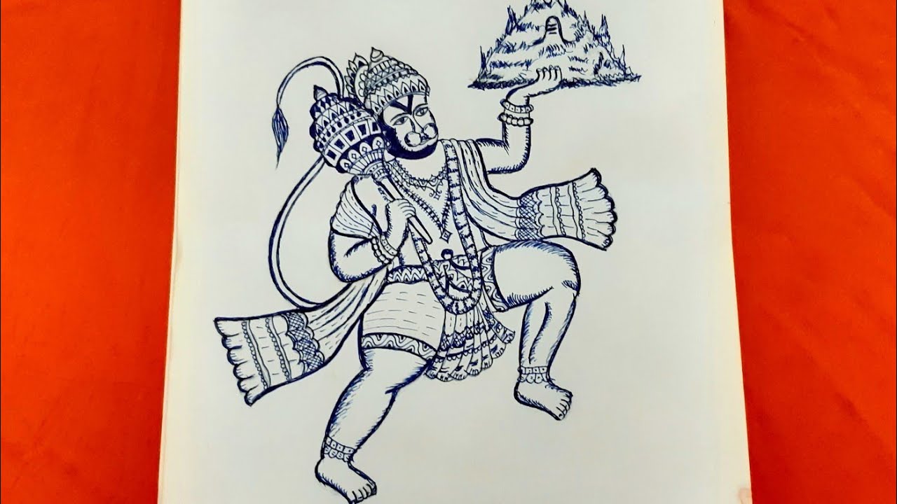 Hanuman ji drawing step by step | how to draw lord hanuman | hanuman ...