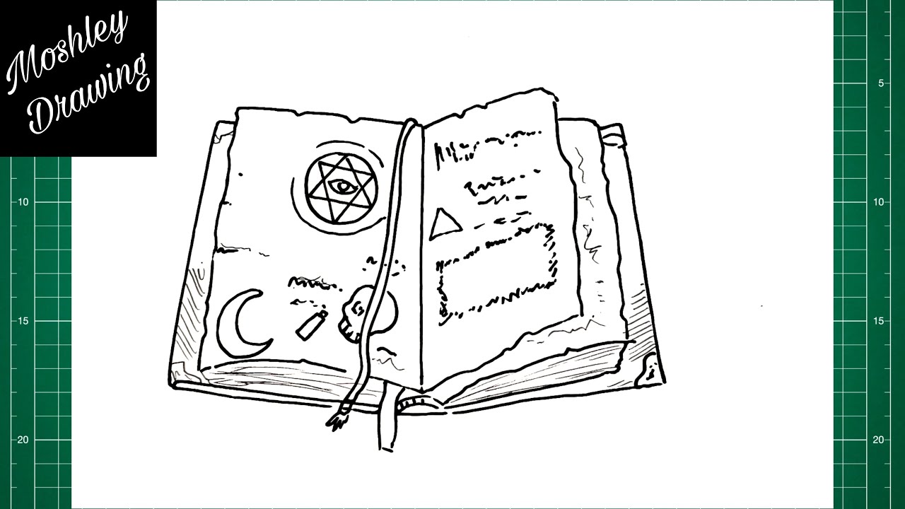 How to Draw a Spell Book Step by Step - YouTube