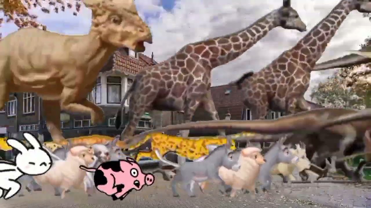 Animal stampede part 9 animal elephant dinosaur stampede animal running ...