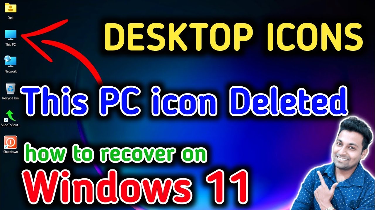 this pc icon is deleted how to recover || my computer icon not showing ...