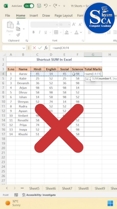 Dont Use Sum Function Try This Trick👍 Sumfunction Excel