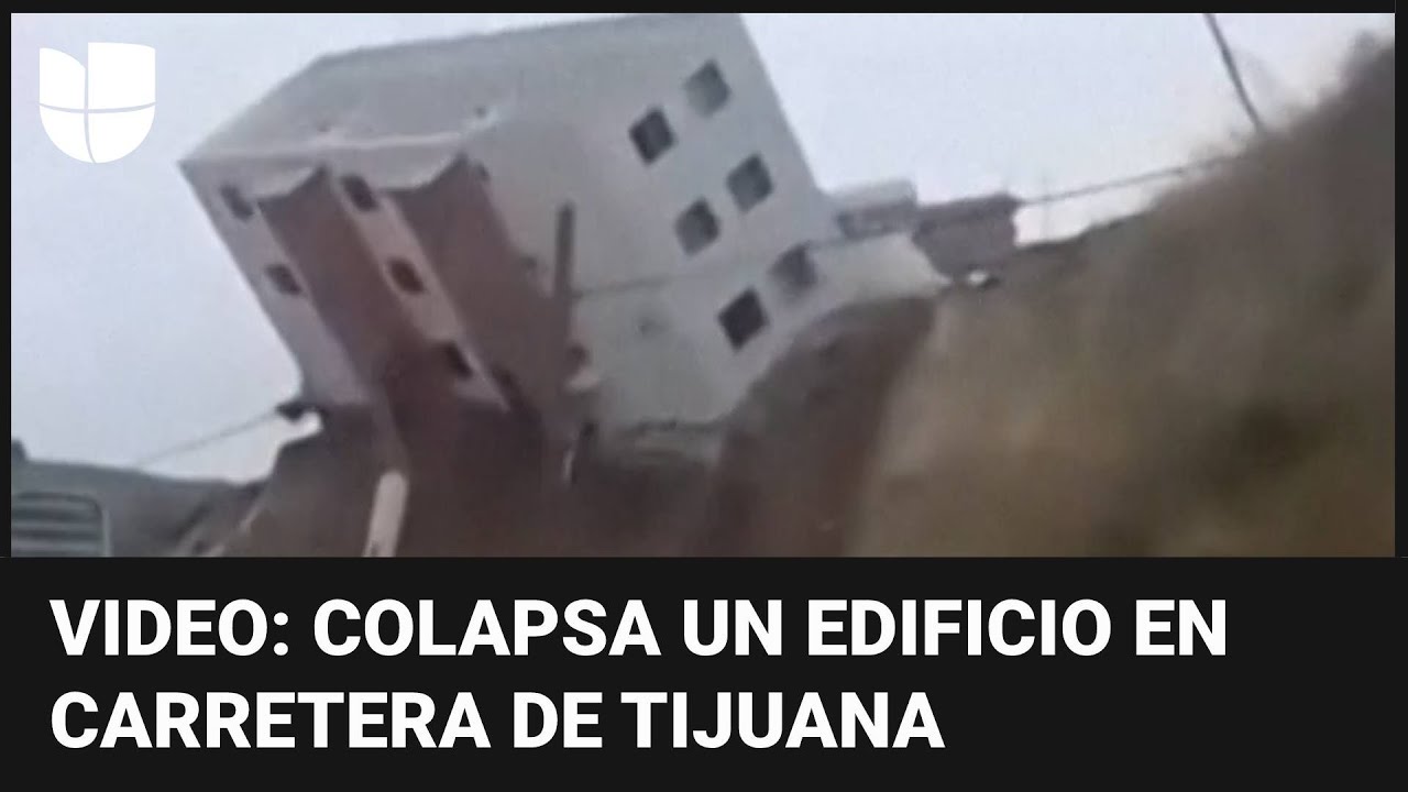 El momento en que un edificio completo colapsa en medio de una carretera de Tijuana - YouTube
