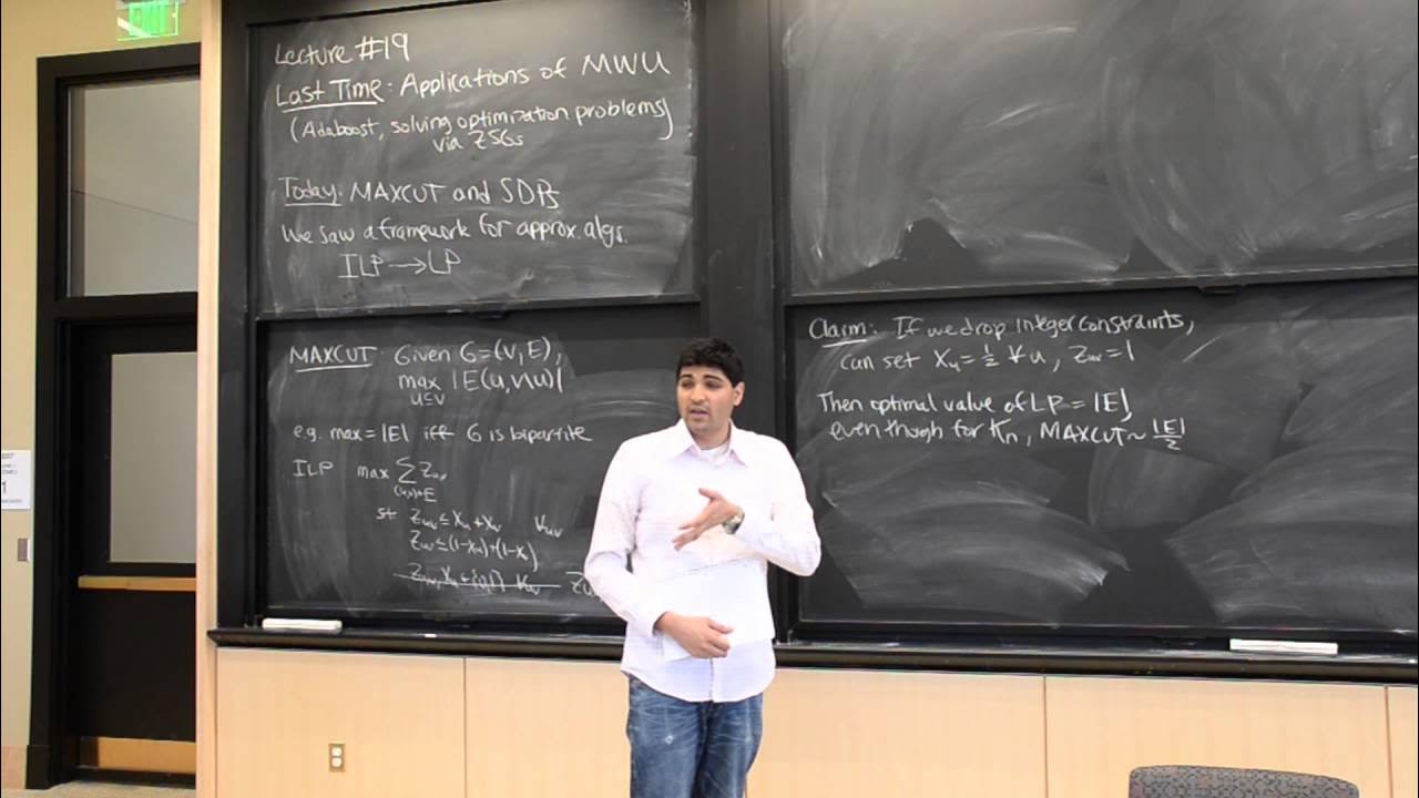 MIT 6.854 Spring 2016 Lecture 19: Semidefinite Programming, MAXCUT - YouTube