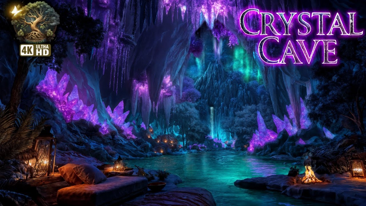 💎 Hidden Crystal Cave Ambience: Nature Sounds ASMR Sleep - YouTube