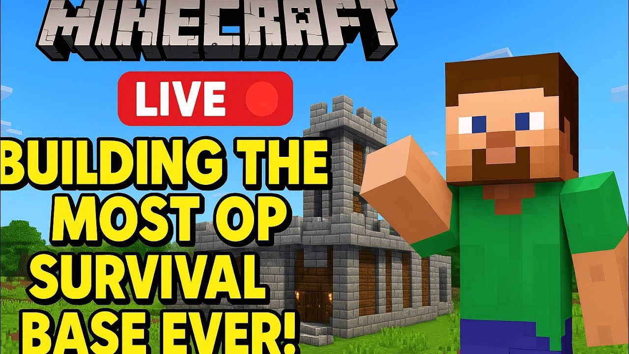 "Minecraft LIVE 🔴 Building the Most OP Survival Base EVER!" - YouTube