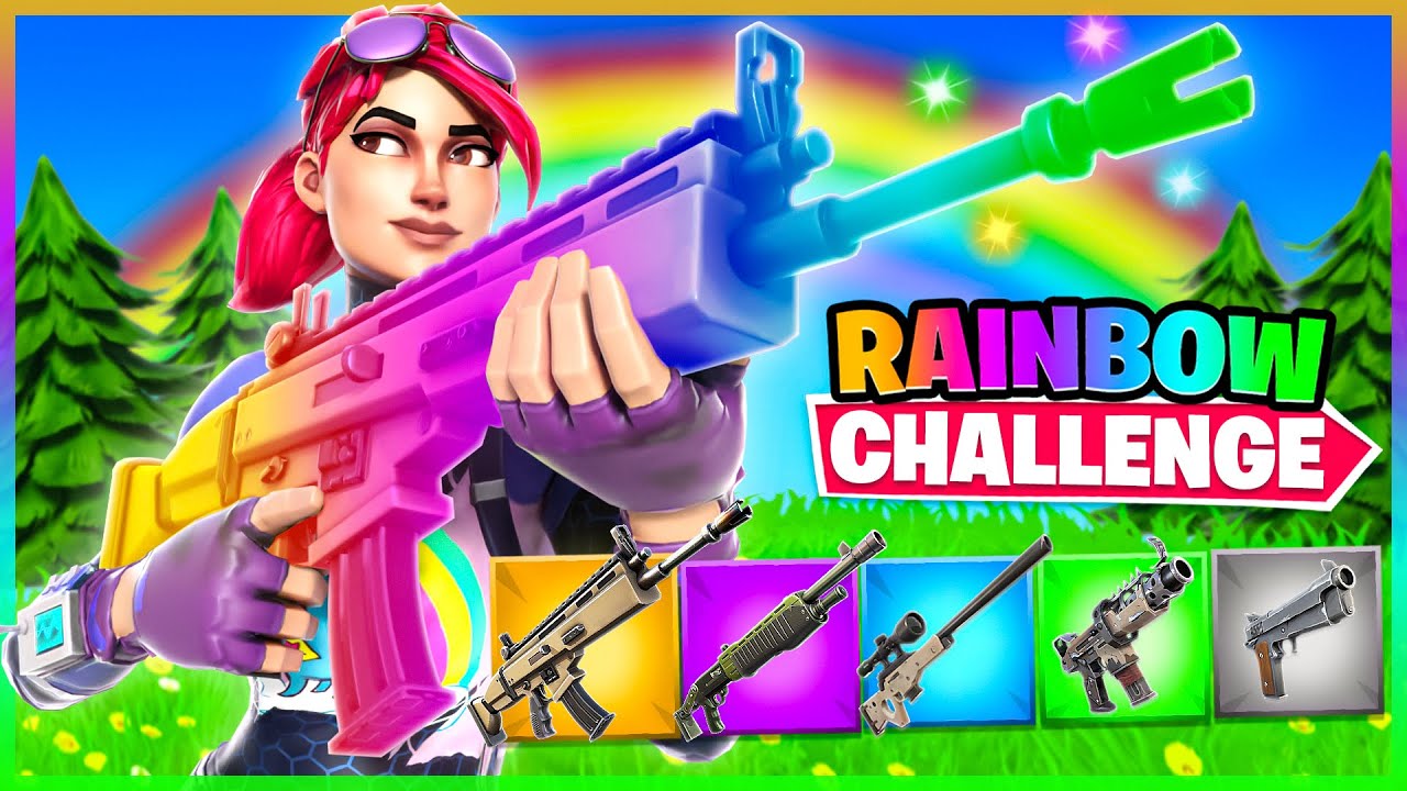 "The RAINBOW Challenge" Fortnite 3D Brite Bomber Thumbnail [Speedart ...