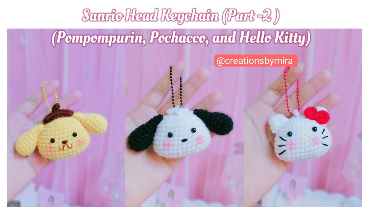 Crochet Sanrio Head Keychain Tutorial (Part-2) || How to crochet ...