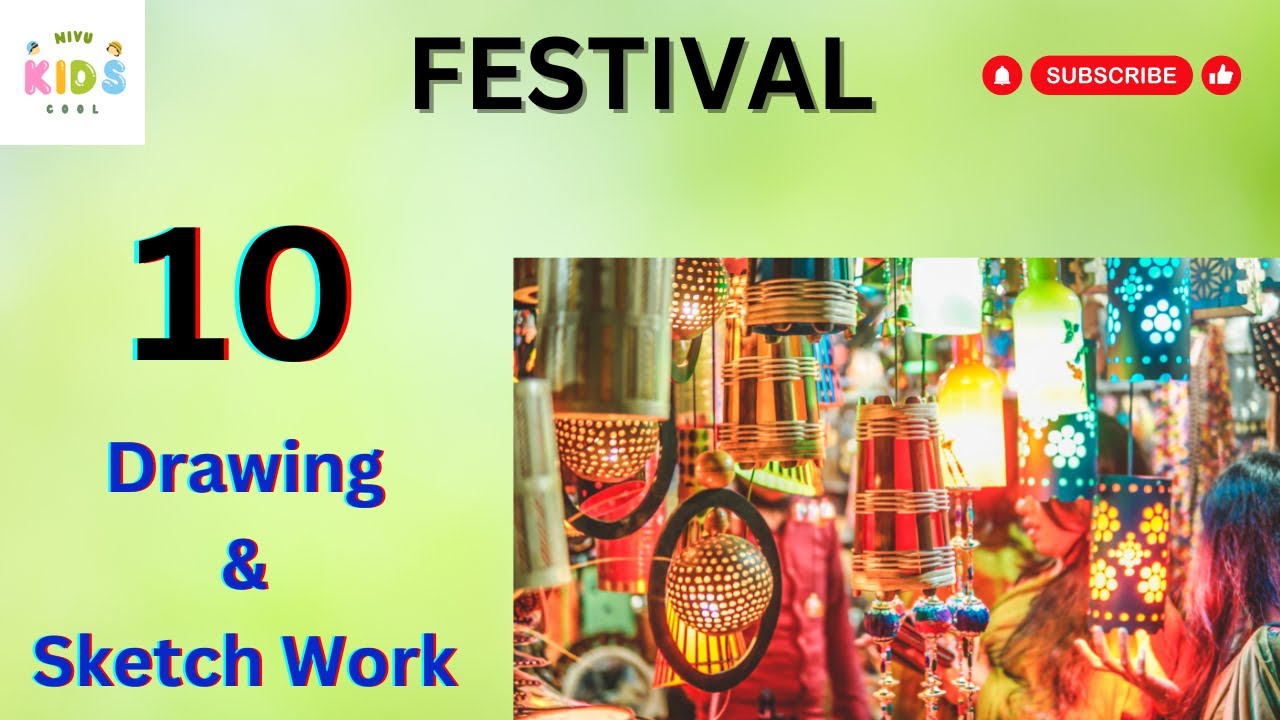 Top 10 Festival Drawing / Sketch Work / Simple and Easy - YouTube
