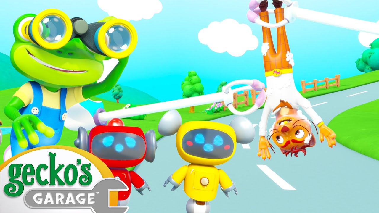 Weasel GETS STUCK | Gecko's Garage | Rob the Robot & Friends - Funny ...