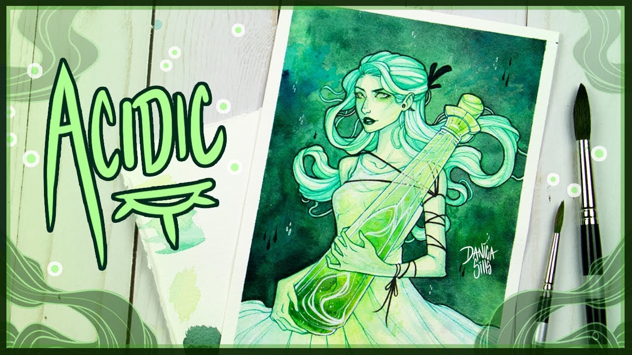 Glowing Watercolor Effect • ACIDIC • Watercolor Timelapse - YouTube