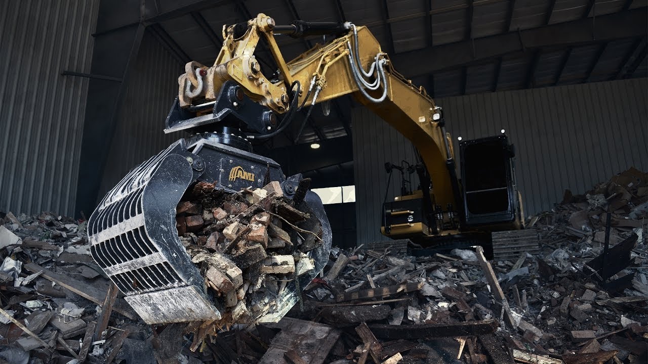 AMI Attachments - Extractor Demolition & Sorting Grapple - YouTube