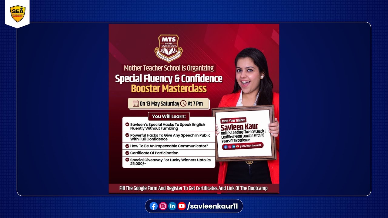 English Fluency and Confidence Booster Masterclass at MTS school - YouTube
