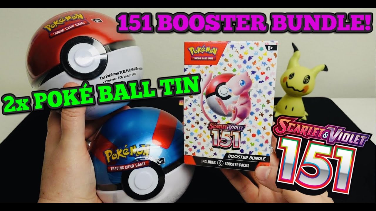 2x POKÉ BALL TIN + 151 BOOSTER BUNDLE Box Break! Pokémon kartičky ...