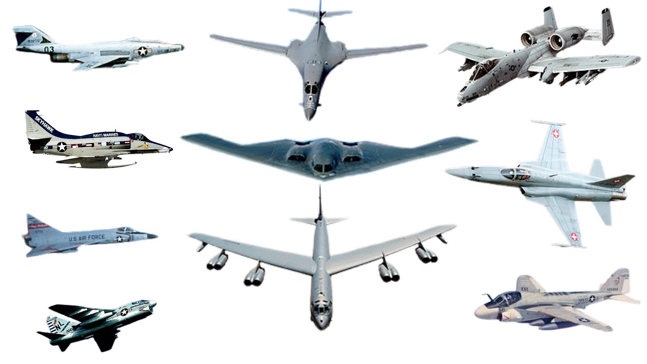 Summary of types of fighter aircraft: B-1 Lancer, B-2 Spirit, B-52 ...