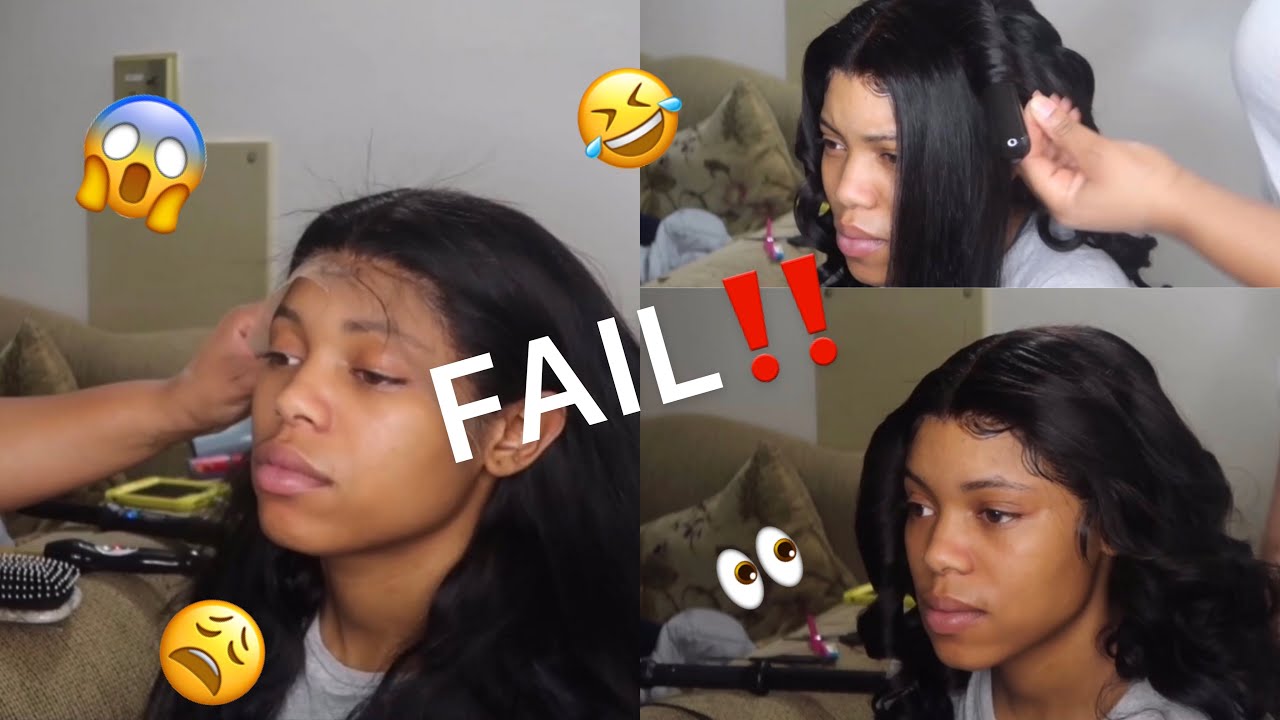 QUICK WEAVE LACE FRONTAL INSTALL | FAIL‼️ 😩 - YouTube