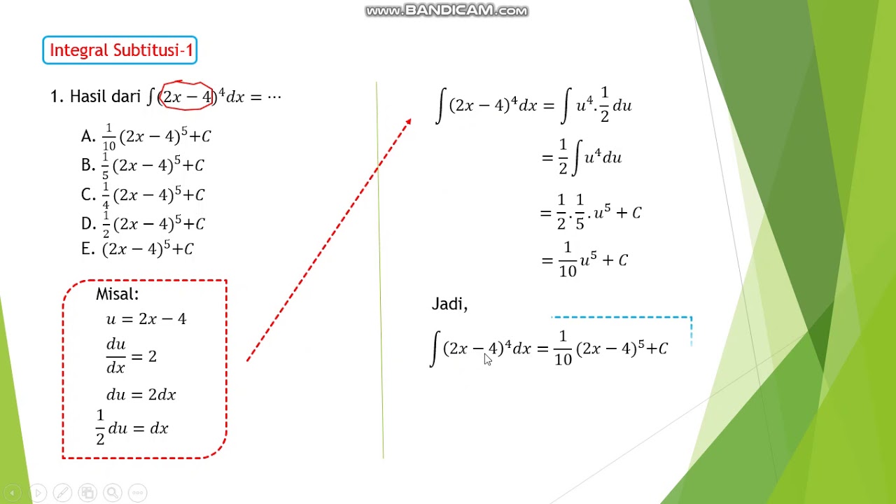 INTEGRAL SUBTITUSI-1 - YouTube