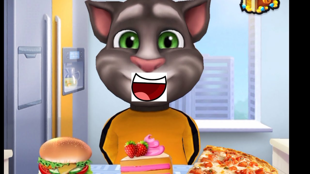 Talking tom eating yummy pizza (ASMR eating sounds) - YouTube