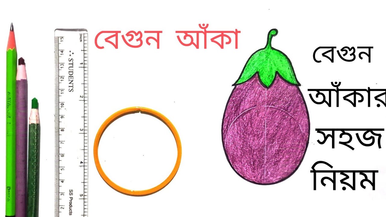 how to draw brinjal easy l begun drawing l brinjal drawing l বেগুন আঁকা ...
