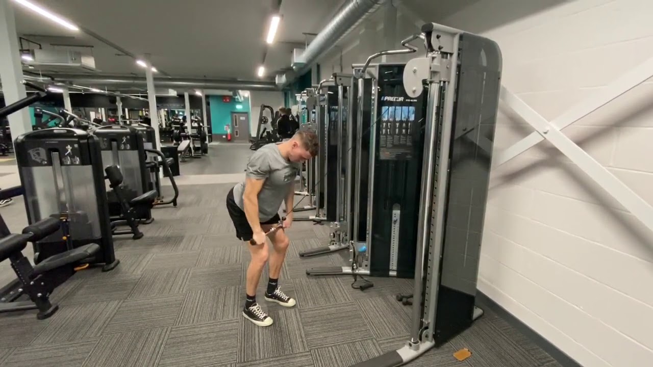 Cable stiff arm lat pull (straight bar) - YouTube