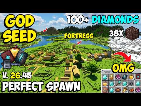 🔥Ultimate [God Seed] For Minecraft 26.45 Bedrock & PE | Huge 3 Blacksmith Village | +Dappled Forest