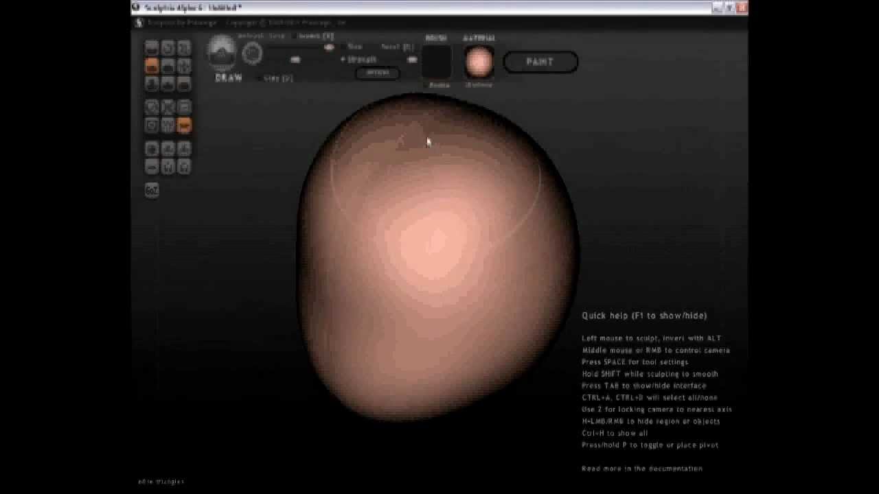 Modeling face in Sculptris Alpha - YouTube