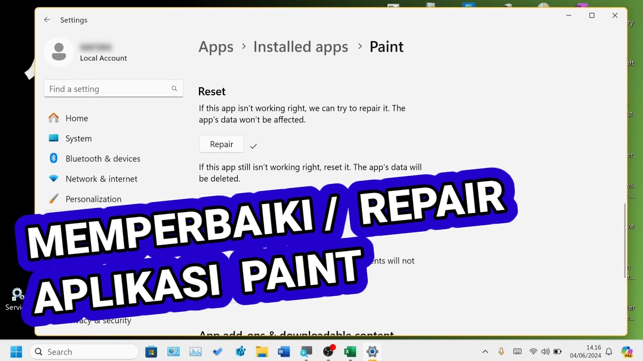 Tutorial Memperbaiki Aplikasi Paint di Laptop Windows 11 - YouTube
