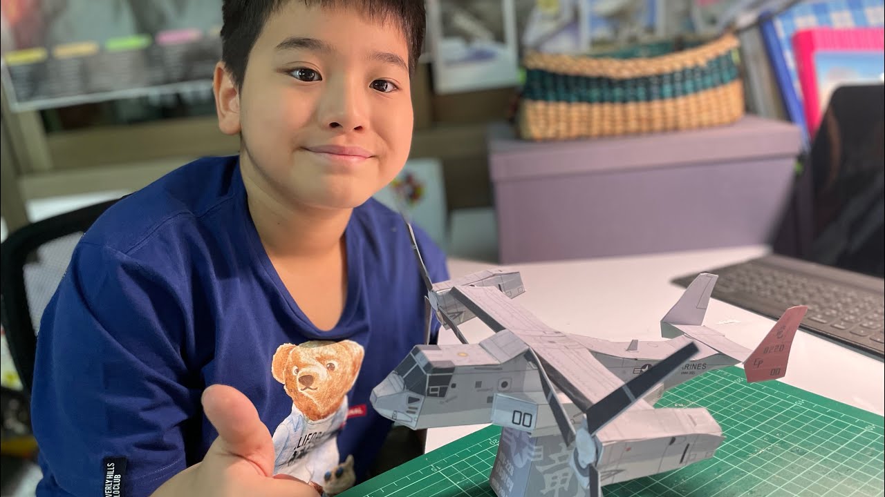 EP56: TUTORIAL HOW TO MAKE BELL BOEING V22 OSPREY PAPERCRAFT - YouTube