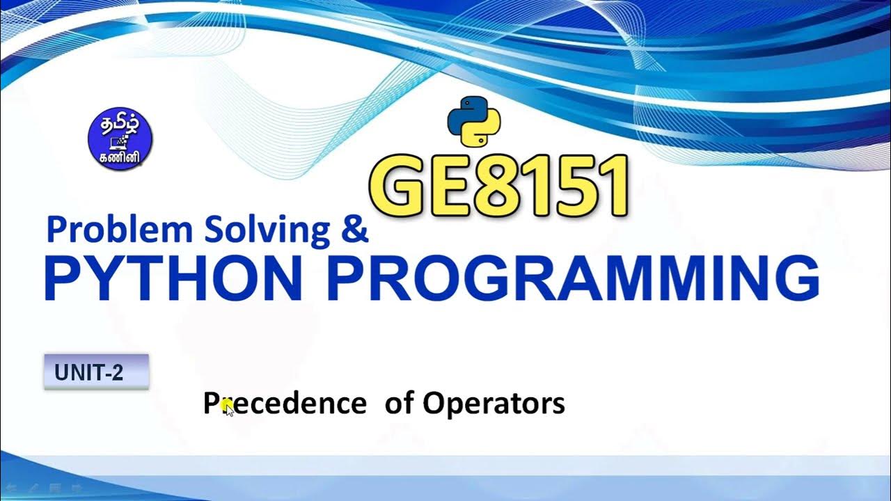 Ge3151 Python Programming Unit2 Part 2 Youtube
