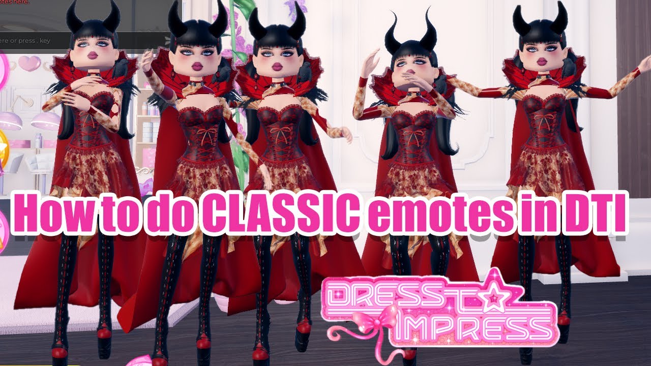 How to do CLASSIC emotes in DTI ROBLOX DRESS TO İMPRESS #roblox - YouTube