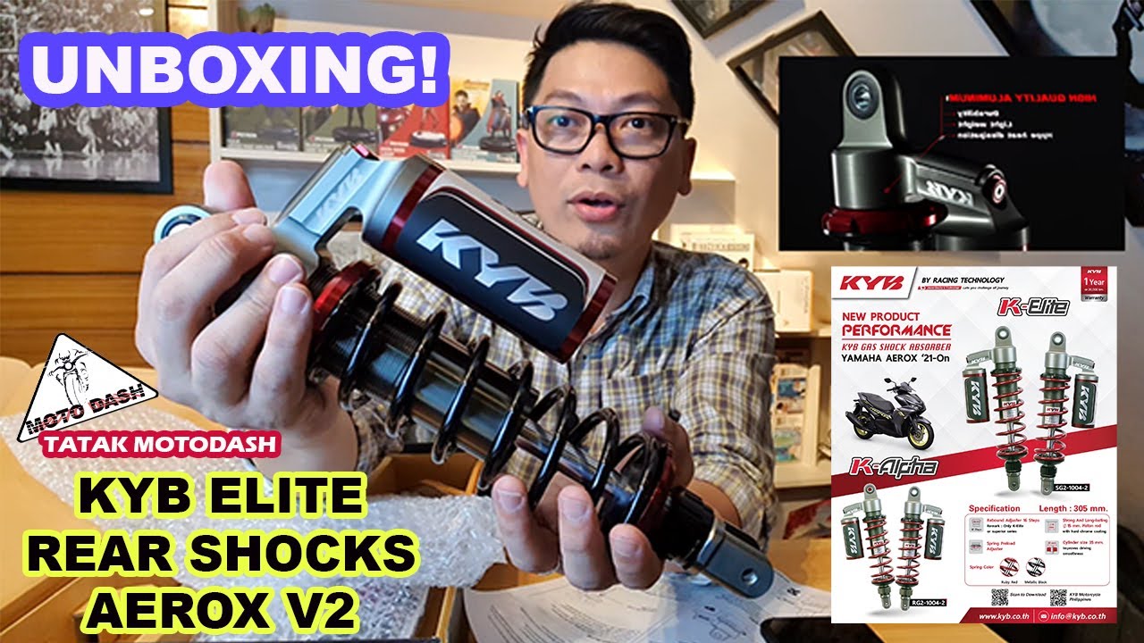 KYB ELITE Rear Shocks for Yamaha Aerox V2 by MOTODASH - YouTube