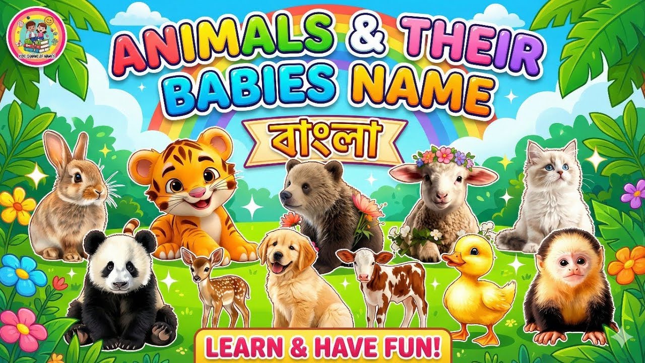 Animals and their babies name . Animals babies name in English. বিভিন্ন ...
