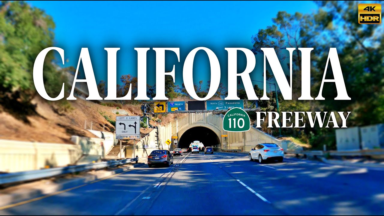 California 110 FreeWay in Los Angeles | 4K HDR Footage | Driving to ...