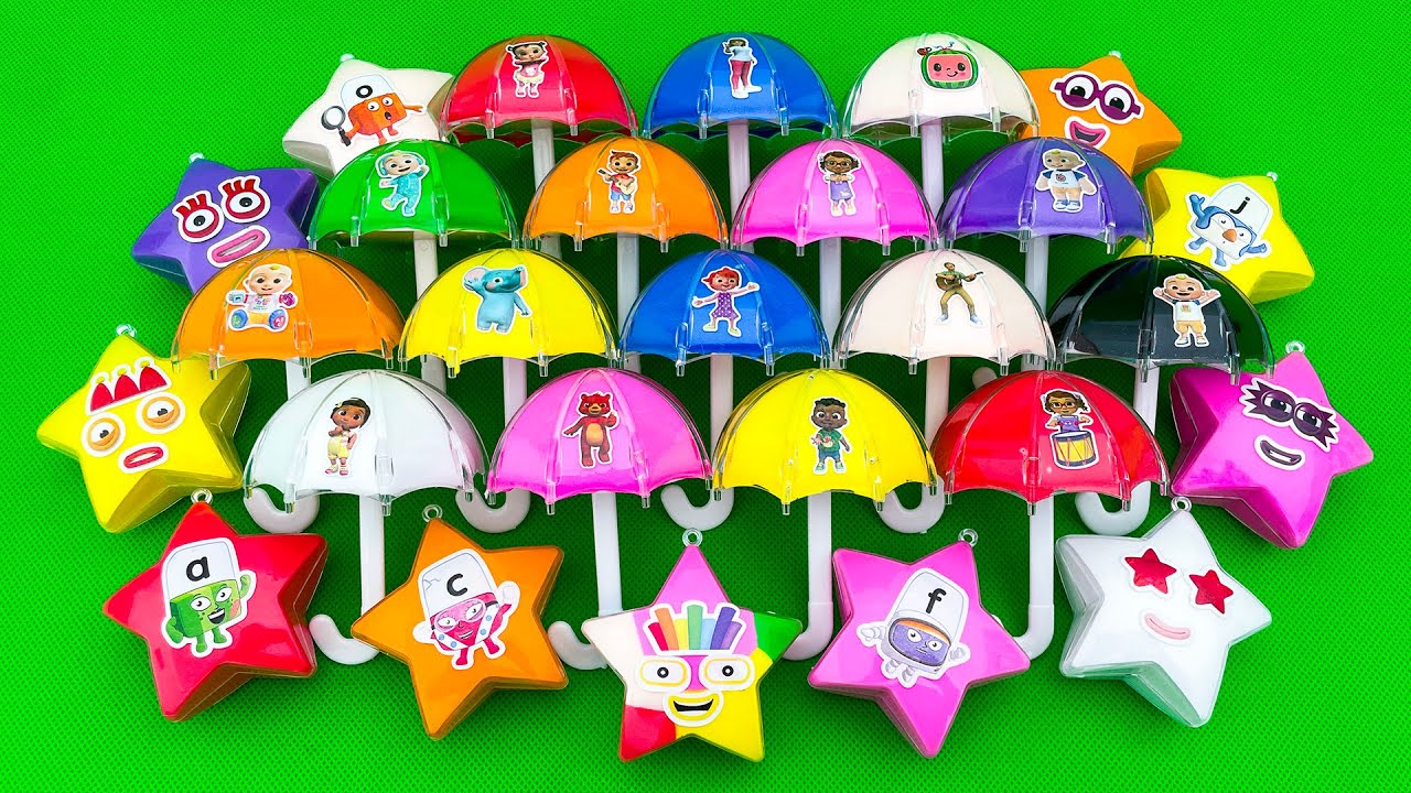 Looking Cocomelon, Numberblock, Alphablock in Colorful Umbrella, Star ...