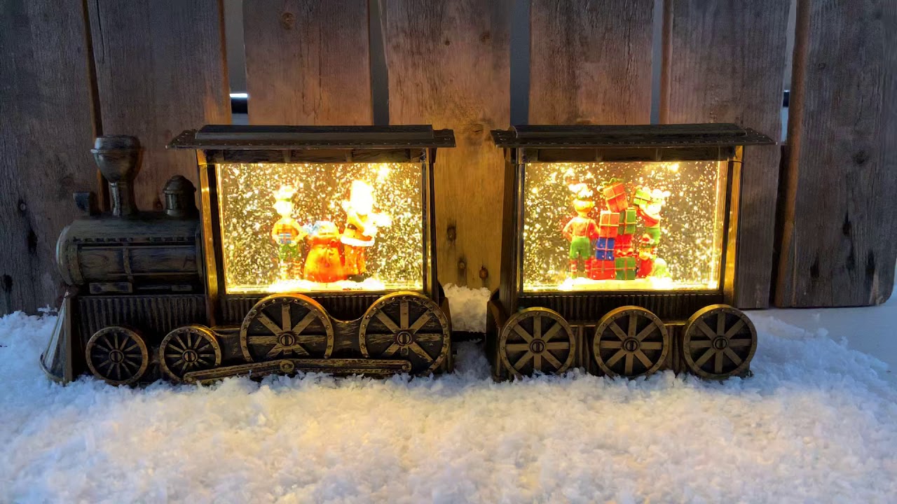 Giant Gold Water Spinner Train Set Engine and Carriage Warm White LED's ...