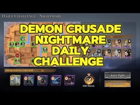 Demon Crusade Daily Nightmare Challenge. Simple Clear 👍 Watcher of Realms. - YouTube