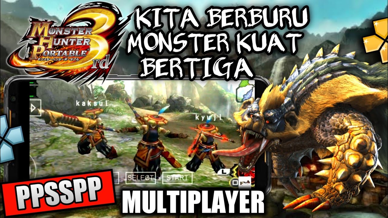 PPSSPP Multiplayer 3 Players Monster Hunter Portable 3rd MHP3rd ...