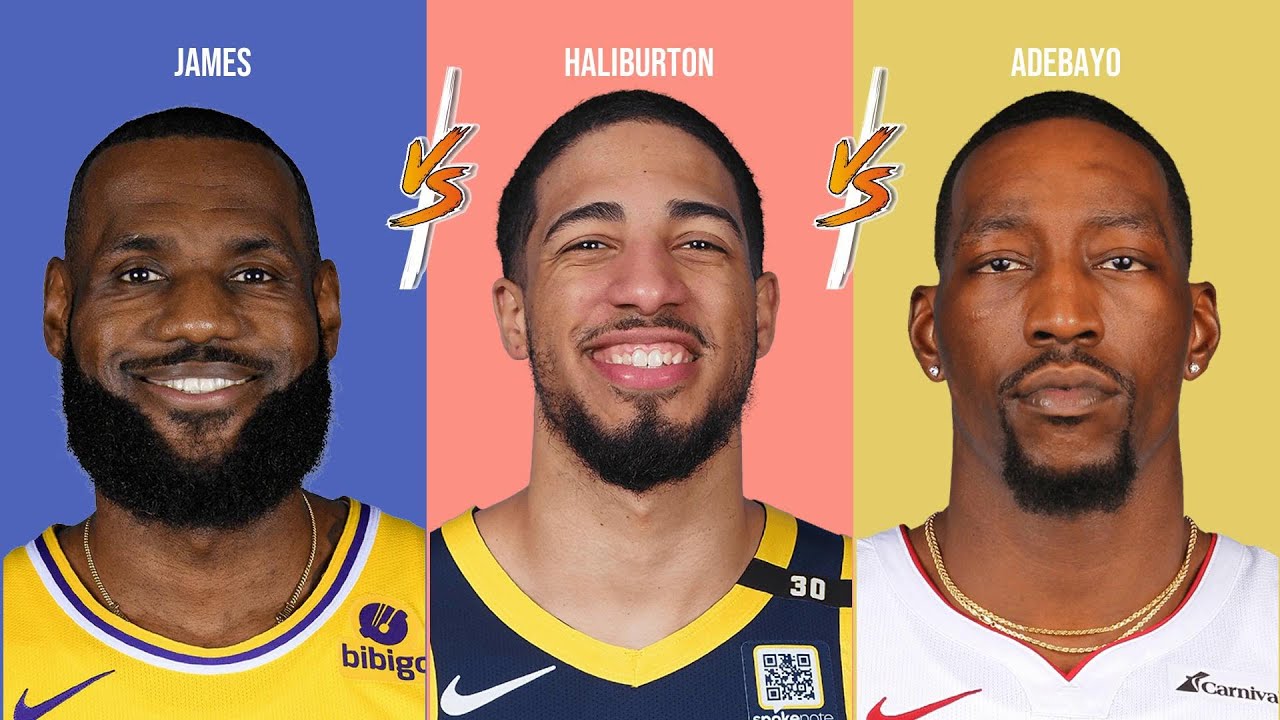 Comparison: James vs Haliburton vs Adebayo - YouTube