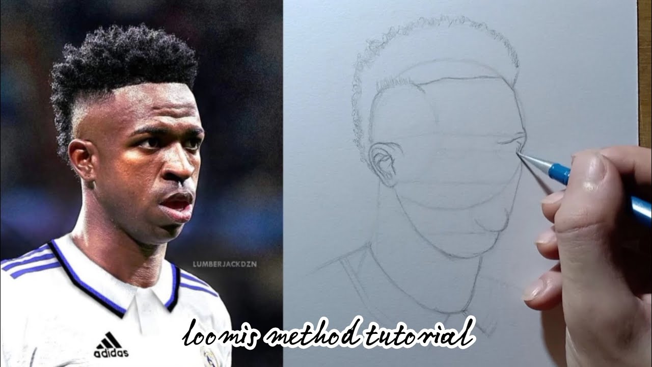 Human face drawing using loomis method | drawing of vinicius jr # ...