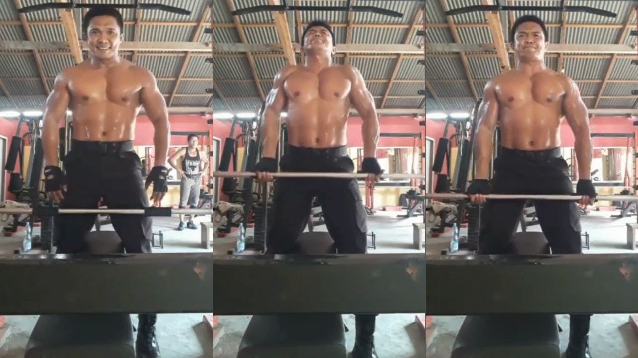 Indonesian Police Bodybuilder Workout - YouTube