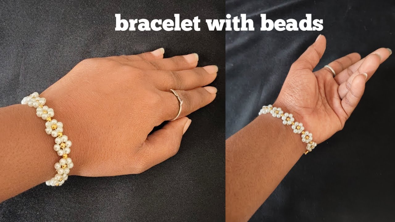 Hand making bracelet with beads / bracelet making - YouTube