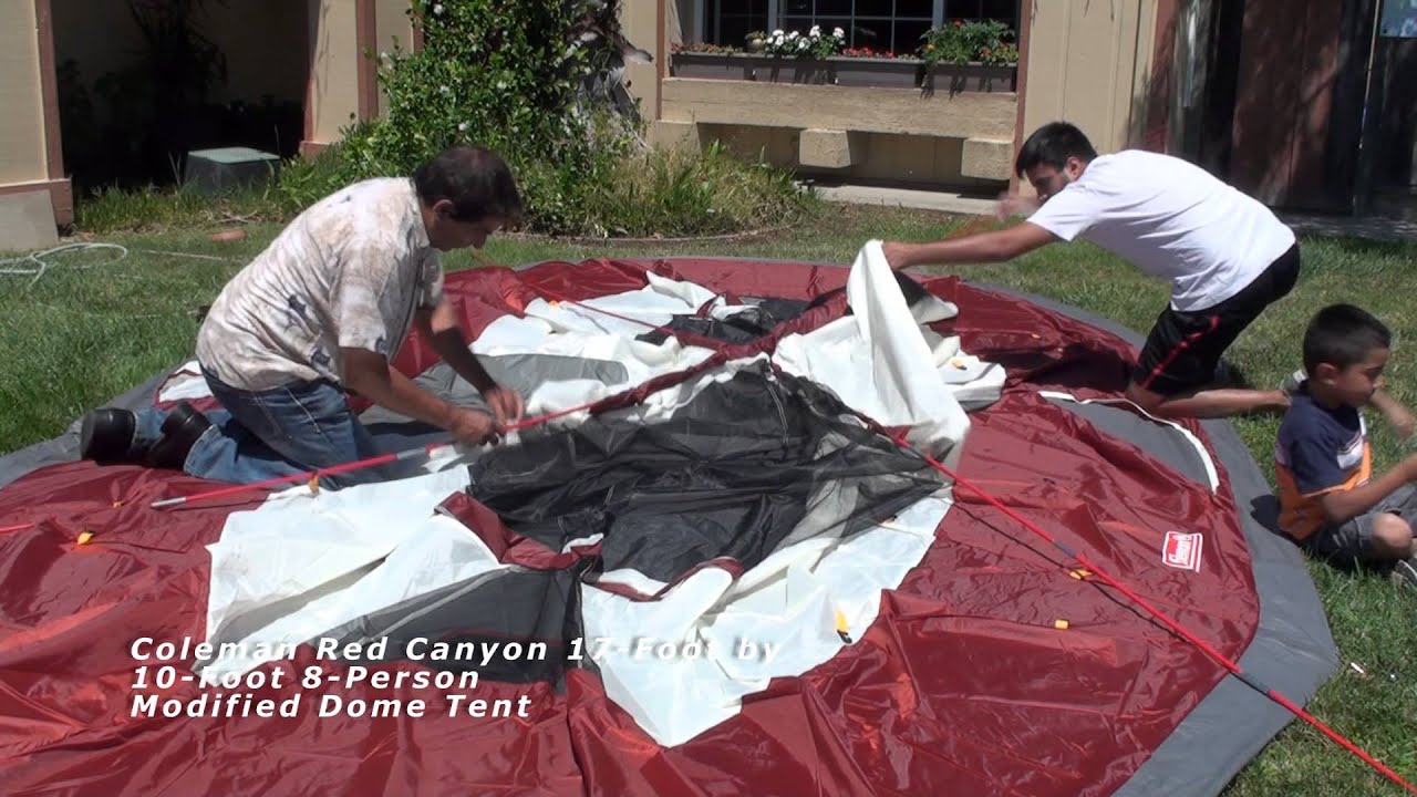 COLEMAN RED CANYON 17FT TENT BUILDING HI SPEED - YouTube
