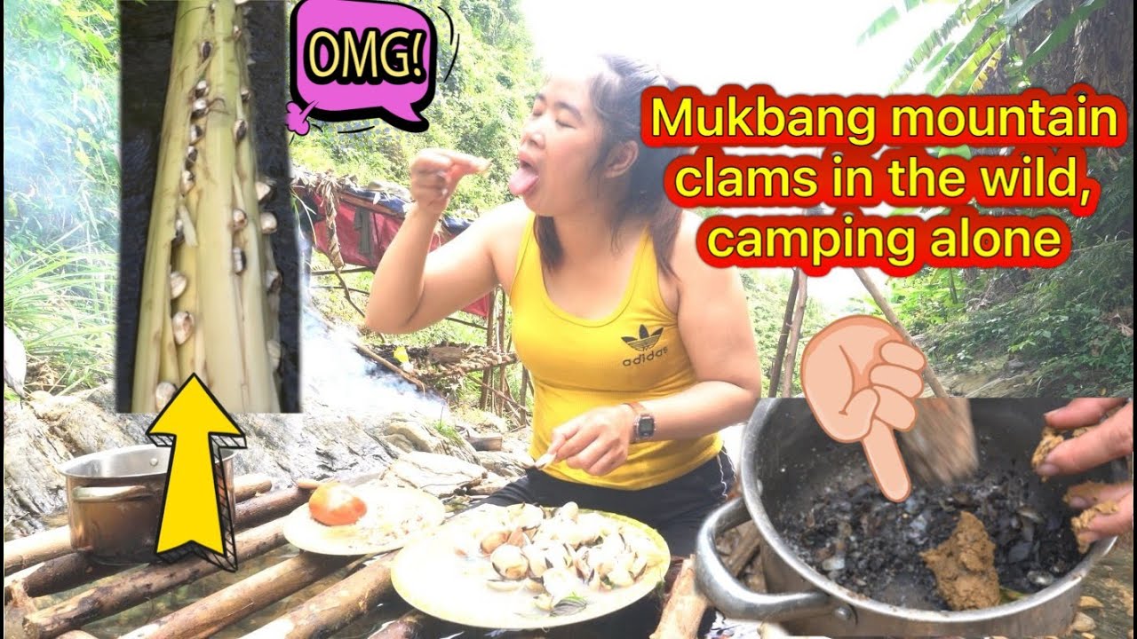 mukbang mountain clam in nature alone in the wild - YouTube