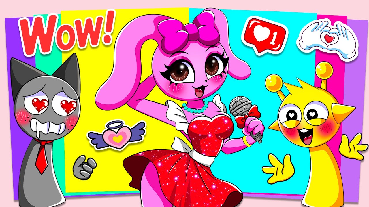 PINKI LOVE IN YELLOW & GRAY - Funny Life Story - Incredibox Sprunki DIY ...