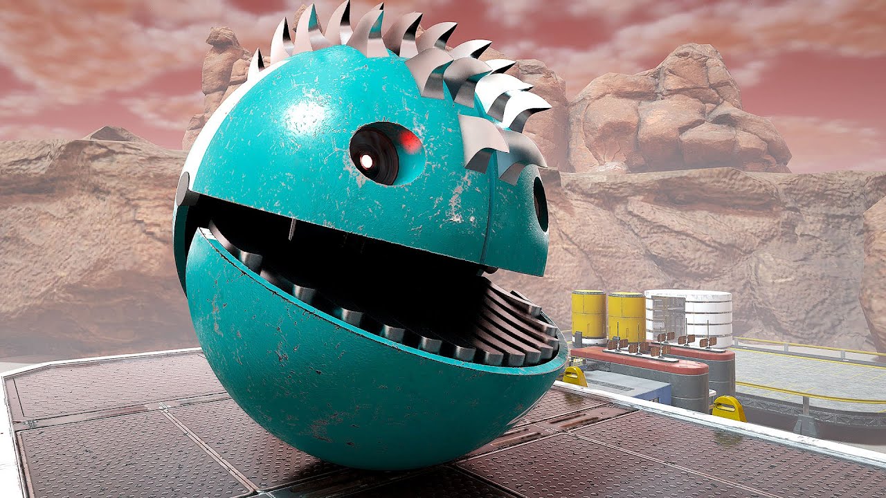 Pacman and Chain Chomp Face Desert Worm and Robot Fish in the Maze of ...