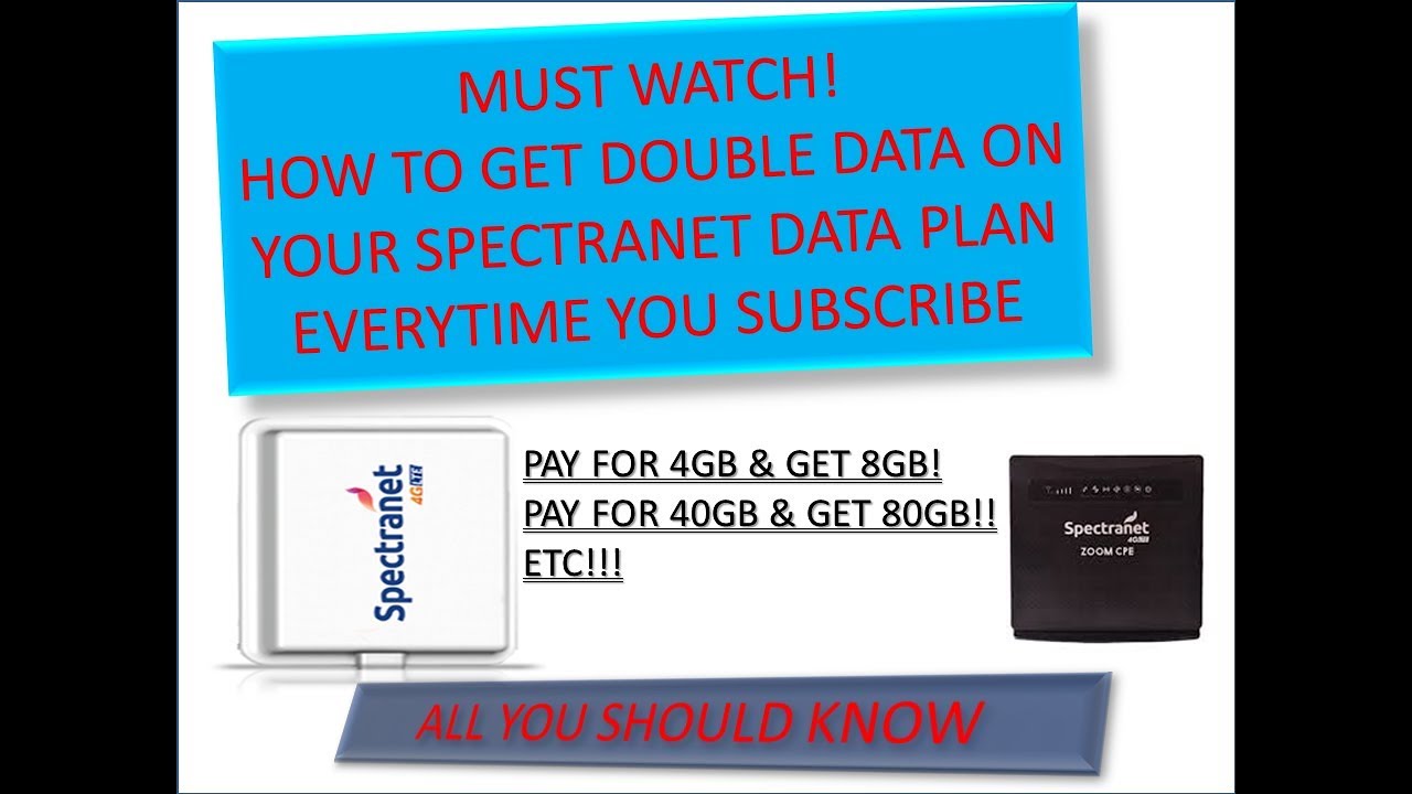 HOW TO GET DOUBLE DATA ON YOUR SPECTRANET DATA PLAN - YouTube