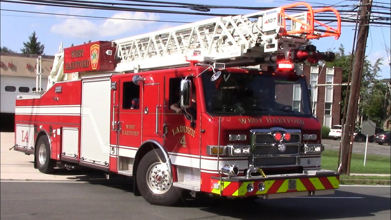 West Hartford Fire Department Ladder 4 Responding - YouTube