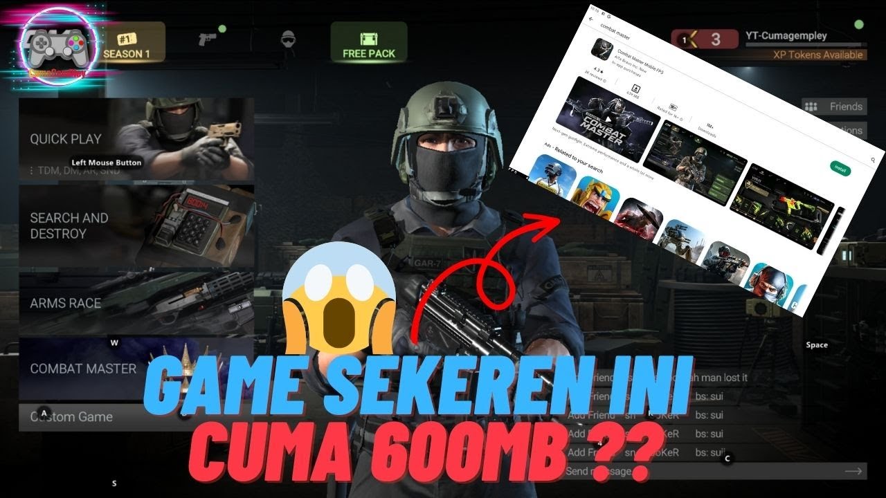 REKOMENDASI GAME FPS ANDROID KEREN DENGAN UKURAN RENDAH | COMBAT MASTER ...