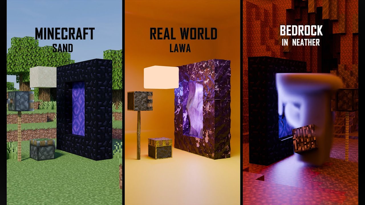 Minecraft vs Real world vs Nether comparison for different object # ...