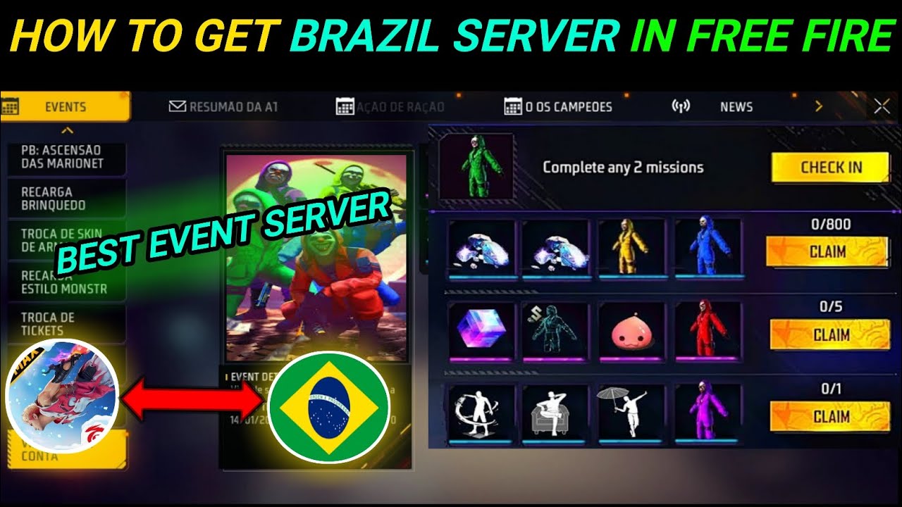 HOW TO GET BRAZIL SERVER IN FREE FIRE 😱🇧🇷|FREE FIRE BRAZIL SERVER KAISE ...